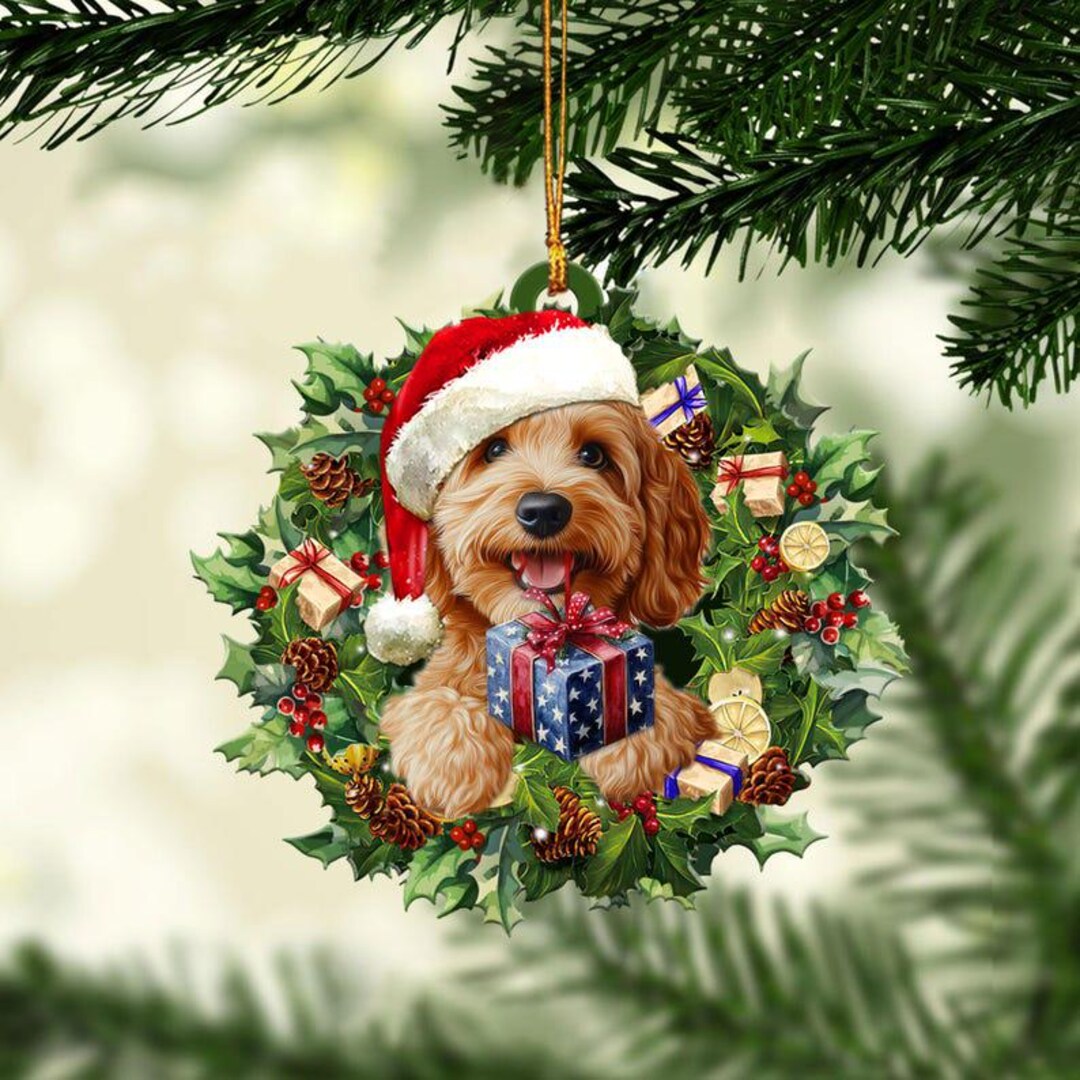 Goldendoodle Christmas Ornament, Groodle Dog Christmas Tree Ornament ...