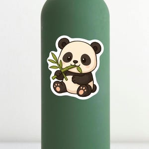Cute Panda Eating Bamboo Sticker – Kawaii Animal Vinyl Sticker ...