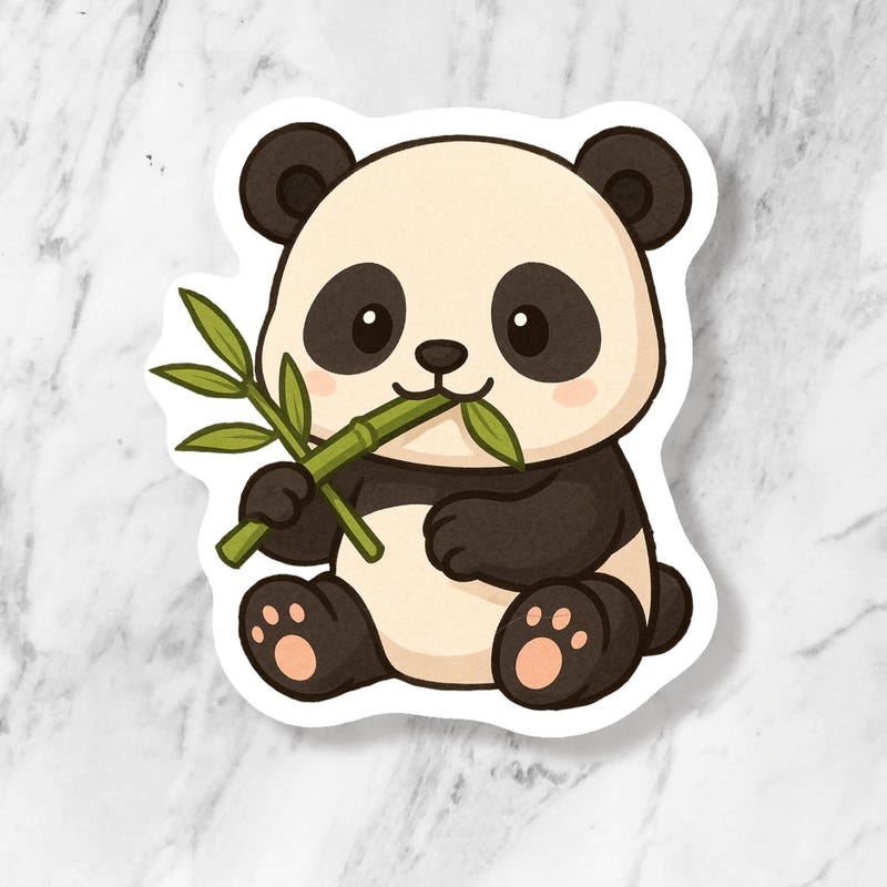 Panda Bamboo Sticker - Etsy