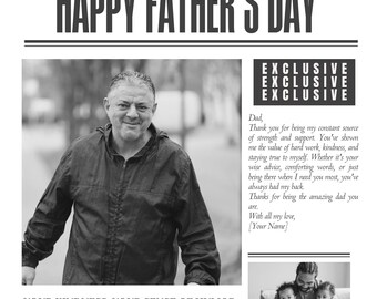 Father's Day Newspaper Template, Father’s Day Newspaper Template, Canva ...