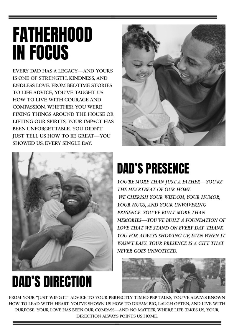 Father's Day Newspaper Template, Father’s Day Newspaper Template, Canva ...