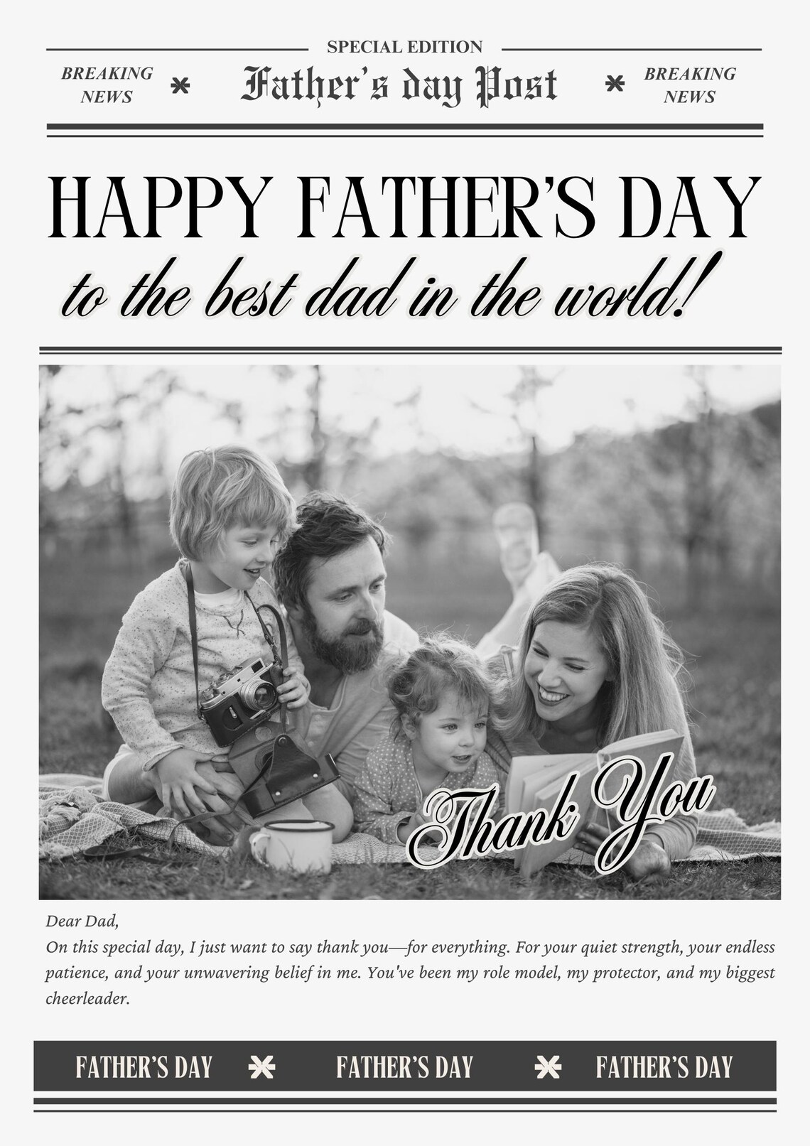 Father's Day Newspaper Template, Father’s Day Newspaper Template, Canva ...