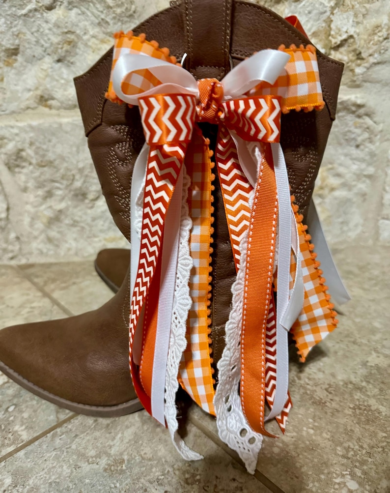 University of Texas Inspired Boot Bow Ribbons - Etsy