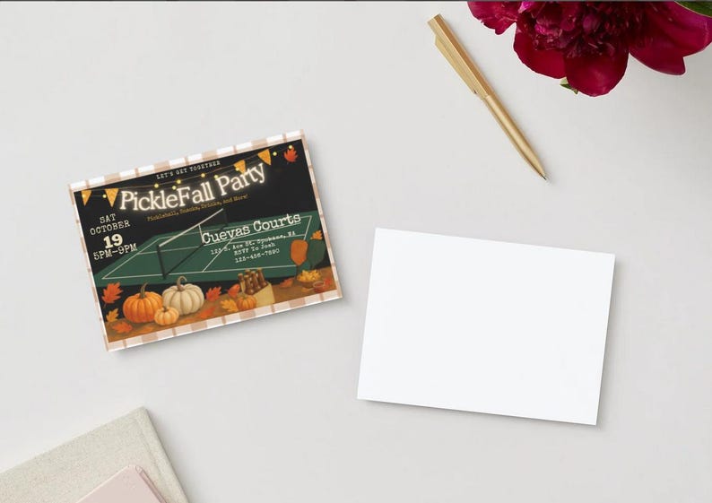 Fall Pickleball Party Invitation: Editable Autumn Sports Template (PDF ...
