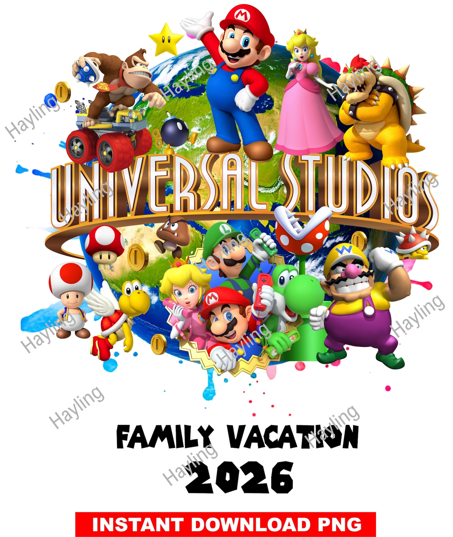 Universal Studio Mario 2026 Png, Family Trip Png, Universal Studios ...