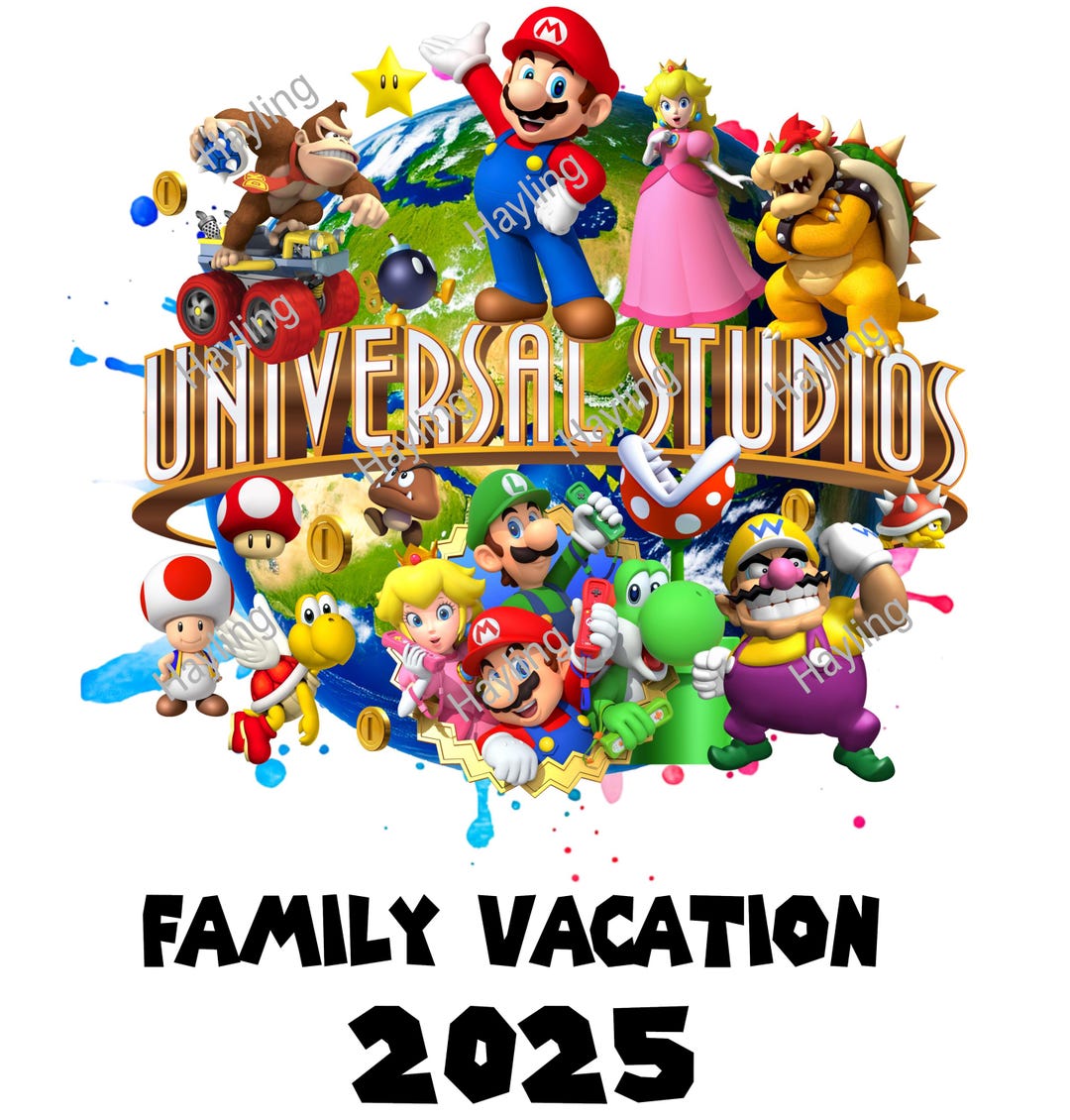 Universal Studio Mario 2025 Png, Family Trip Png, Universal Studios ...