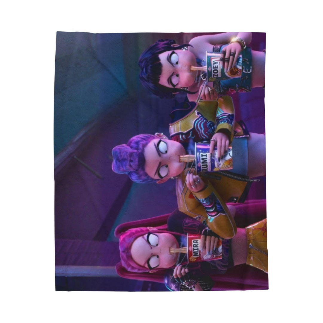 KPOP Demon Hunters Huntrix Eating Ramen Blanket - Etsy