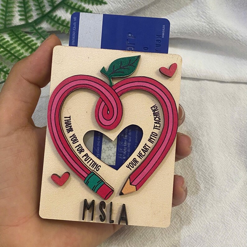 Teacher Gift Card Holder,laser Cut Teacher Gift – Pencil Shaped Card ...