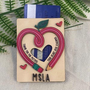 Teacher Gift Card Holder,laser Cut Teacher Gift – Pencil Shaped Card ...