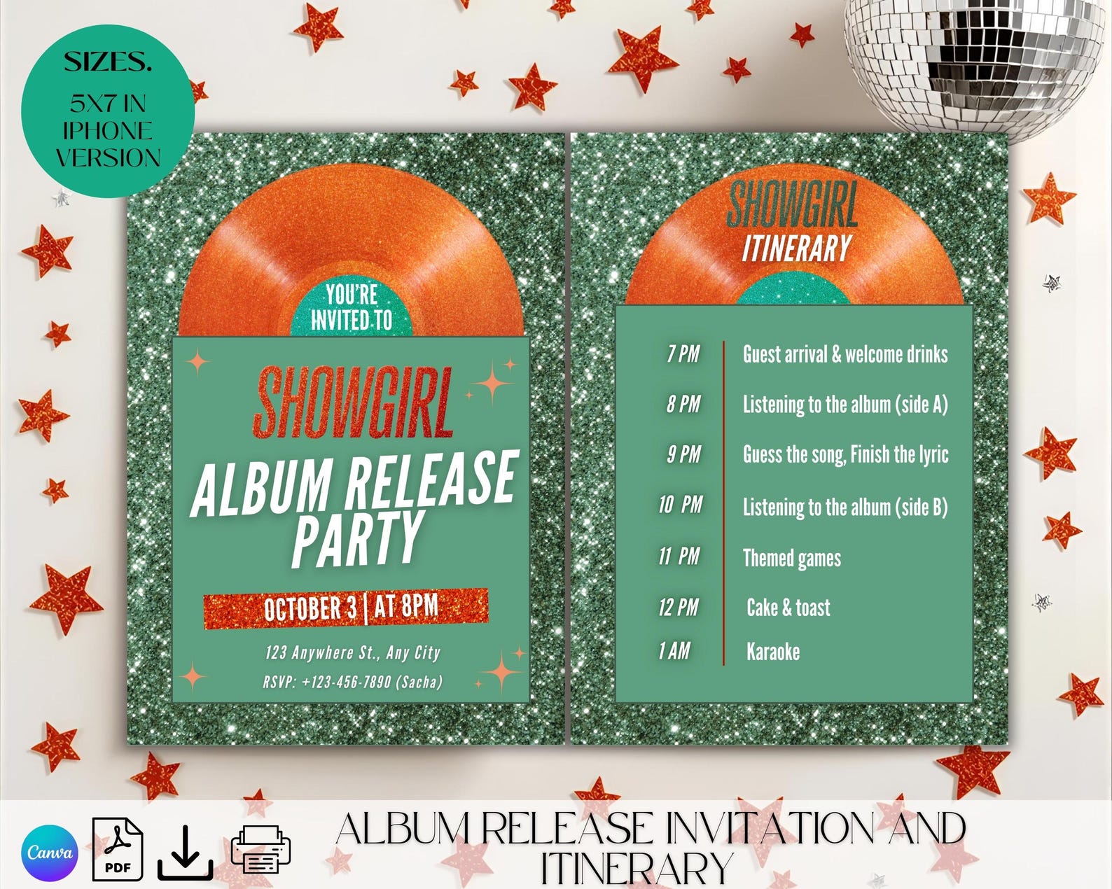 Showgirl Album Release Party Invitation: Retro Listening Party Flyer ...