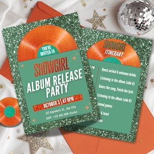 Showgirl Album Release Party Invitation: Retro Listening Party Flyer ...