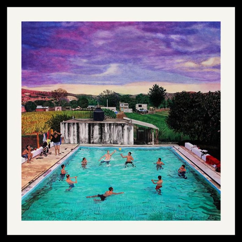 Oaxaca Pool Party - Print of a Painting - Etsy