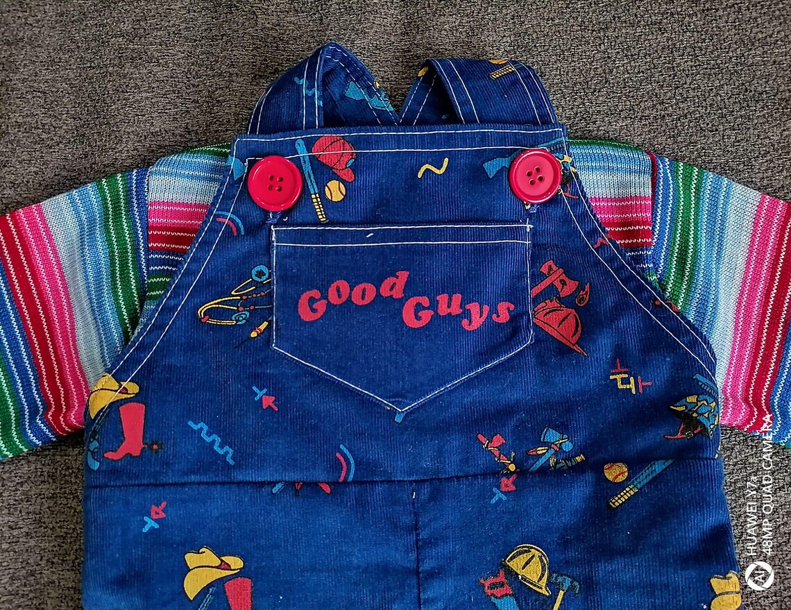 Chucky Doll Set 1:1 Scale - Knitted Sweater and Corduroy Overalls ...