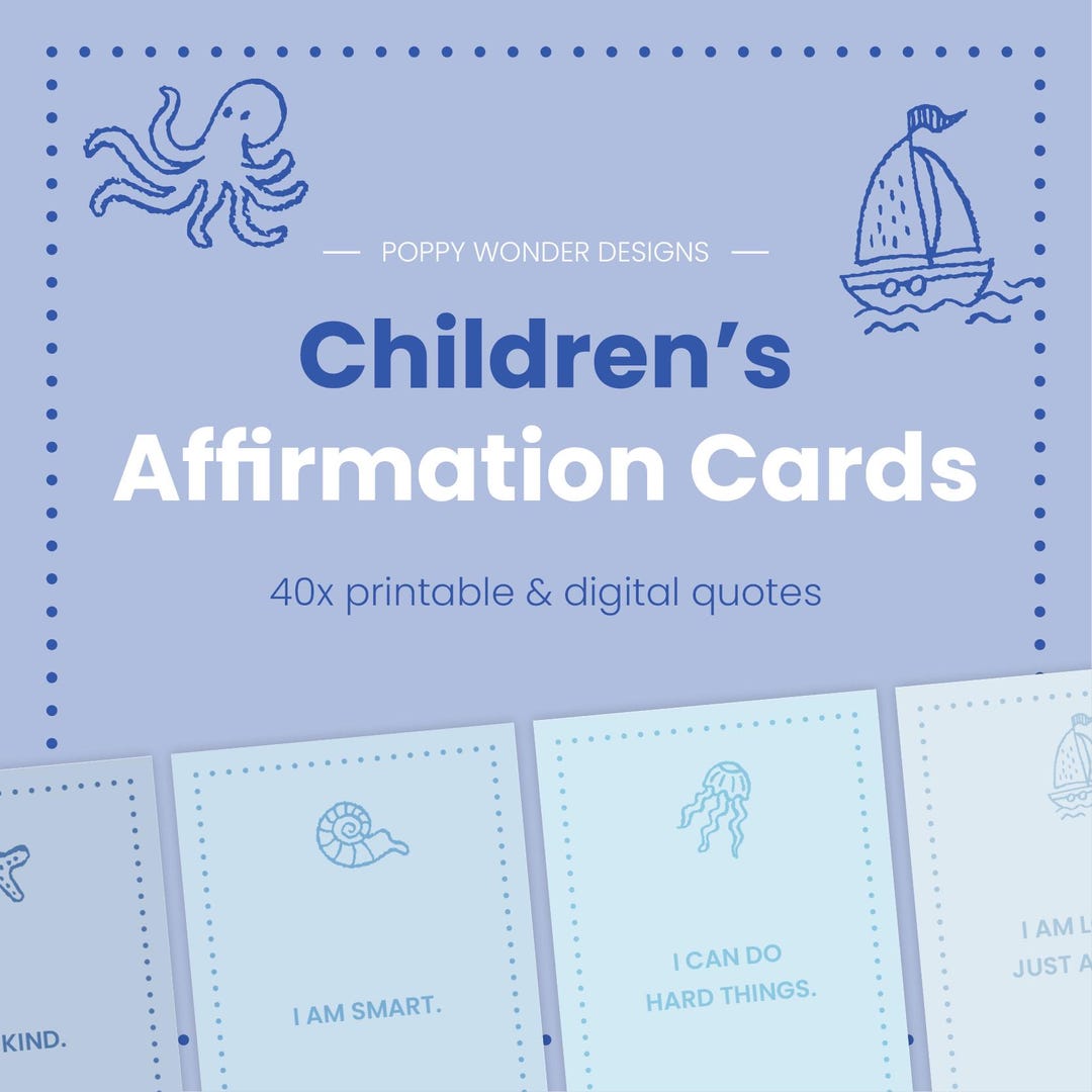 Children's Printable Affirmation Cards | 40 Kids Affirmation Cards ...