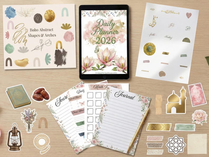 2026 Printable Planner Bundle | Muslim Girl Life Reset Kit | Coquette ...