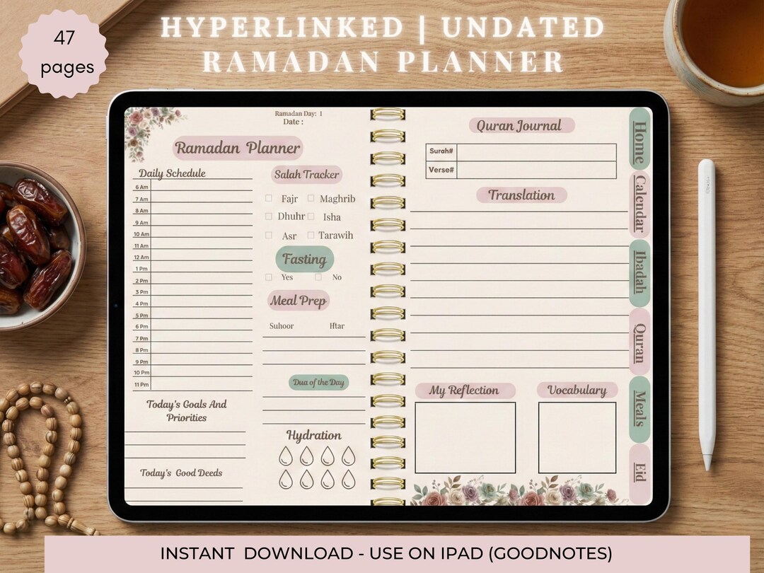 Digital Ramadan Planner 2026 for iPad Goodnotes | Islamic Life Reset ...