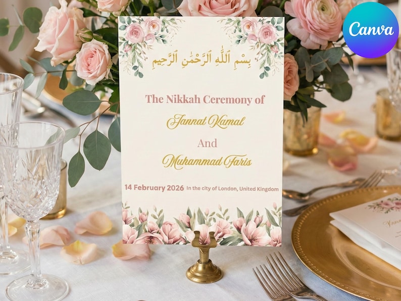 Nikkah Ceremony Guide & Wedding Program Template | Islamic Wedding ...