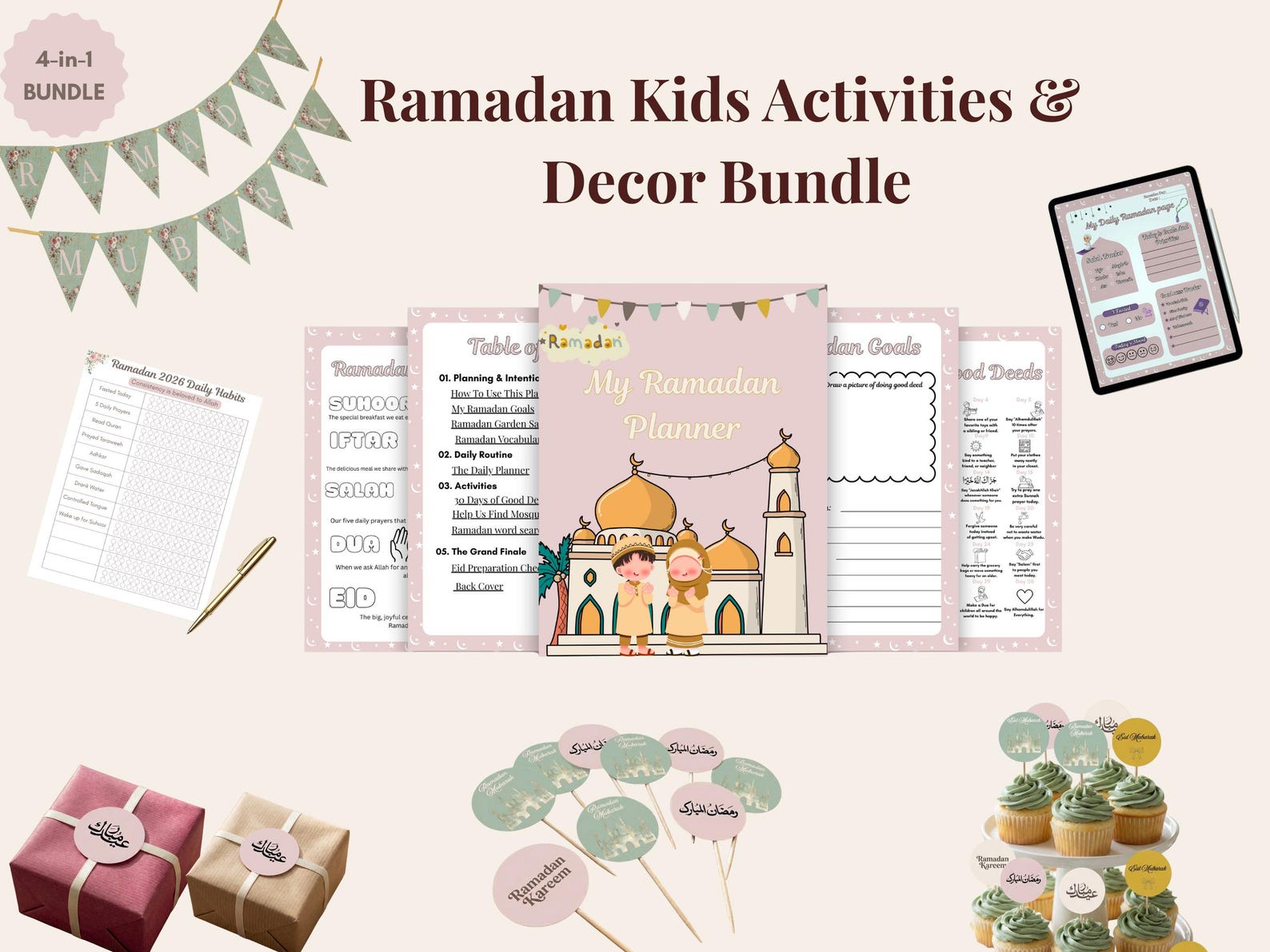 Ramadan Kids Activities & Decor Bundle | Printable Ramadan Planner for ...