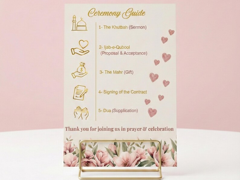 Nikkah Ceremony Guide & Wedding Program Template | Islamic Wedding ...