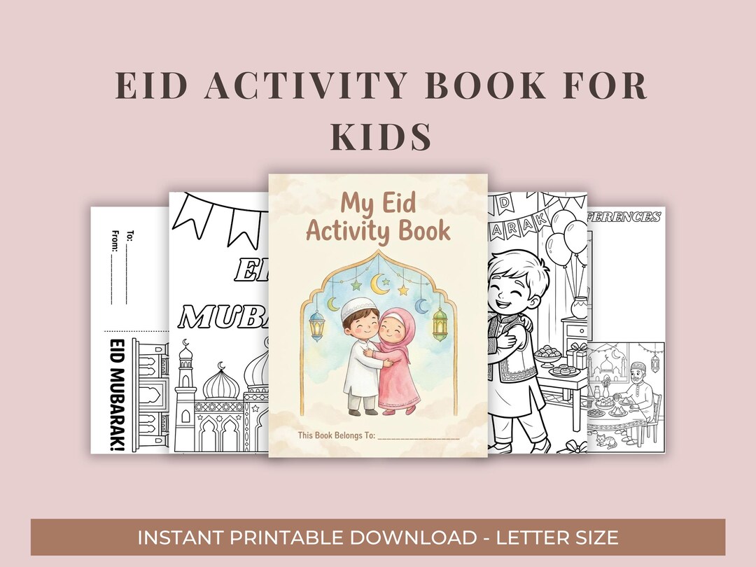 Printable Eid Activity Book for Kids | Islamic Coloring Pages & Games ...