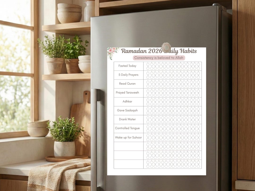 Ramadan Habit Tracker 2026 | Printable Fasting Log & Prayer Checklist ...