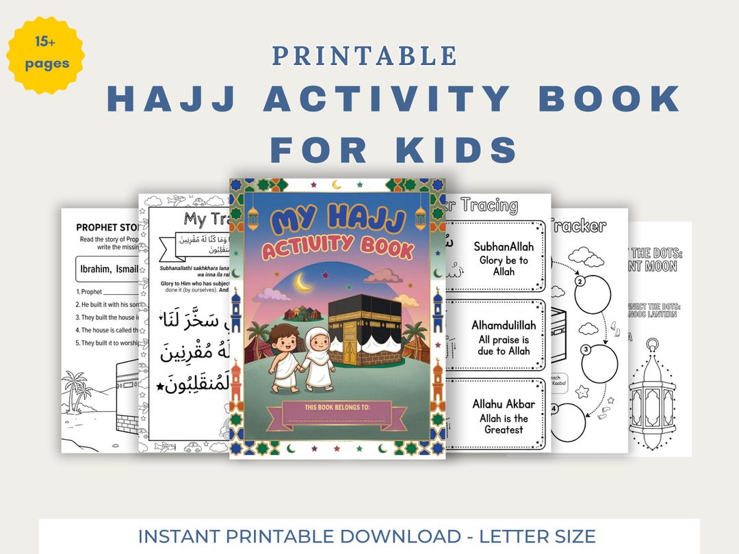 Printable Hajj Activity Book for Kids | Islamic Coloring Pages | Muslim ...