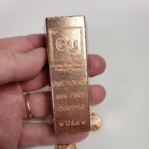 1 Lb Copper Ingot .999 Fine Copper 16 Oz Copper Bar Bullion - Etsy