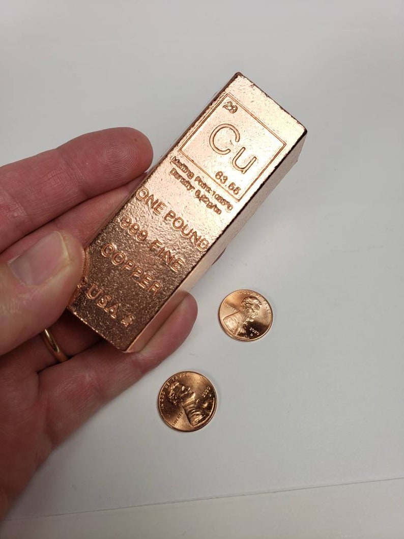 1 Lb Copper Ingot .999 Fine Copper 16 Oz Copper Bar Bullion - Etsy