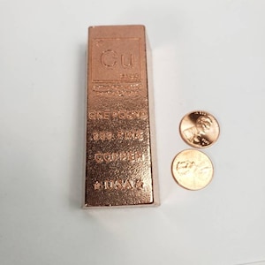 1 Lb Copper Ingot .999 Fine Copper 16 Oz Copper Bar Bullion - Etsy