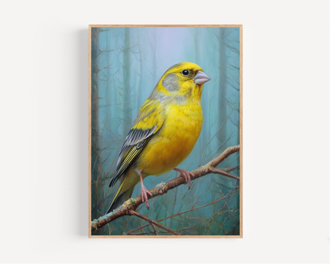 Canary Oil Painting Print Framed Poster or Canvas Canary Foggy Pine ...