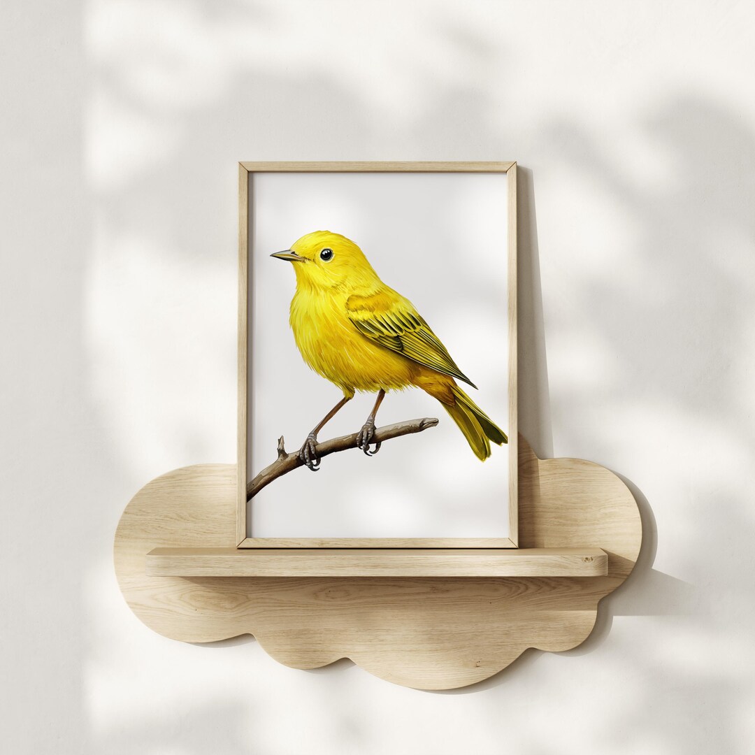 Yellow Warbler Watercolor Print, Framed Poster or Canvas Bird Wall Art ...