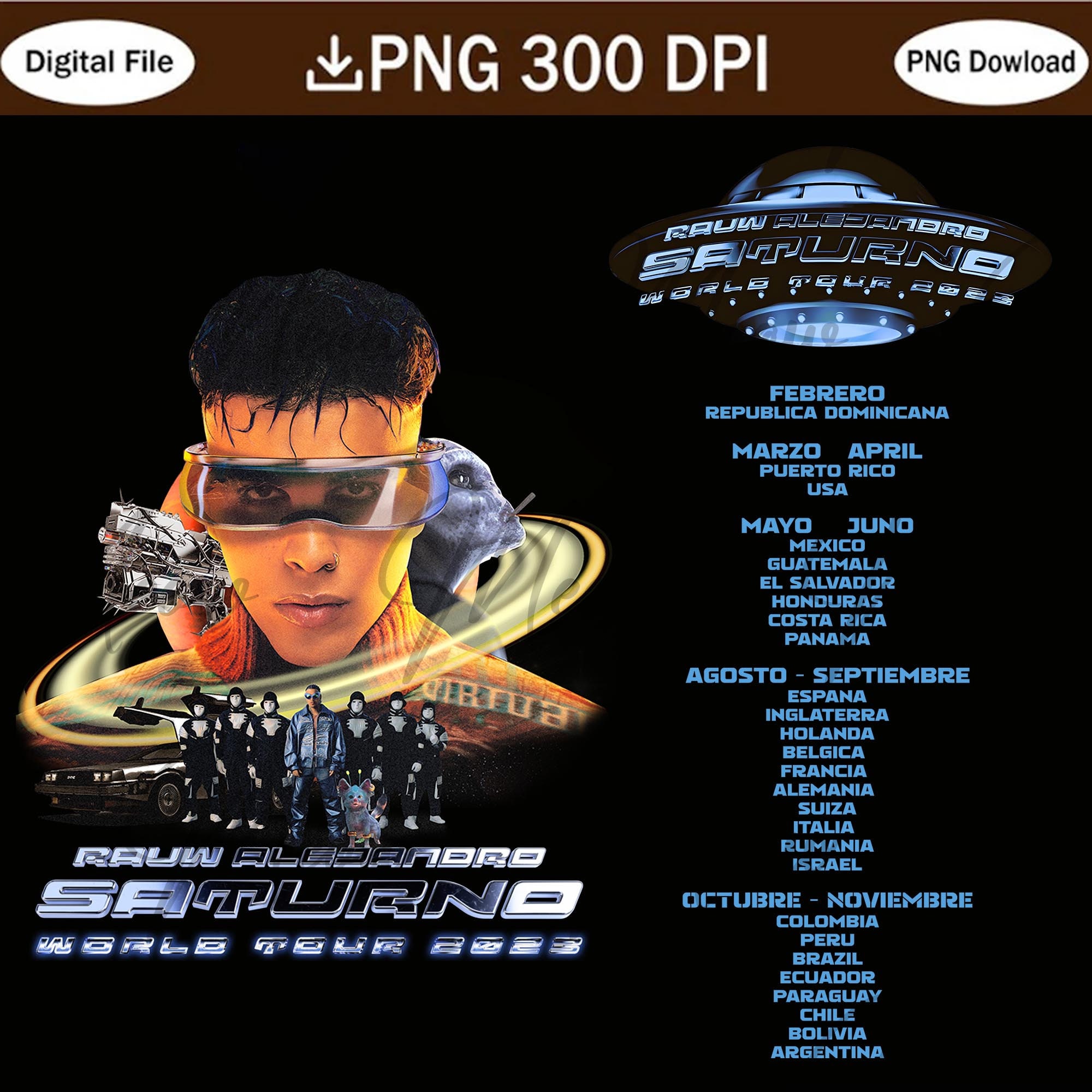 Rauw Ale.jan.dro Png Rauw Ale.jan.dro World Tour 2023 Png - Etsy.de