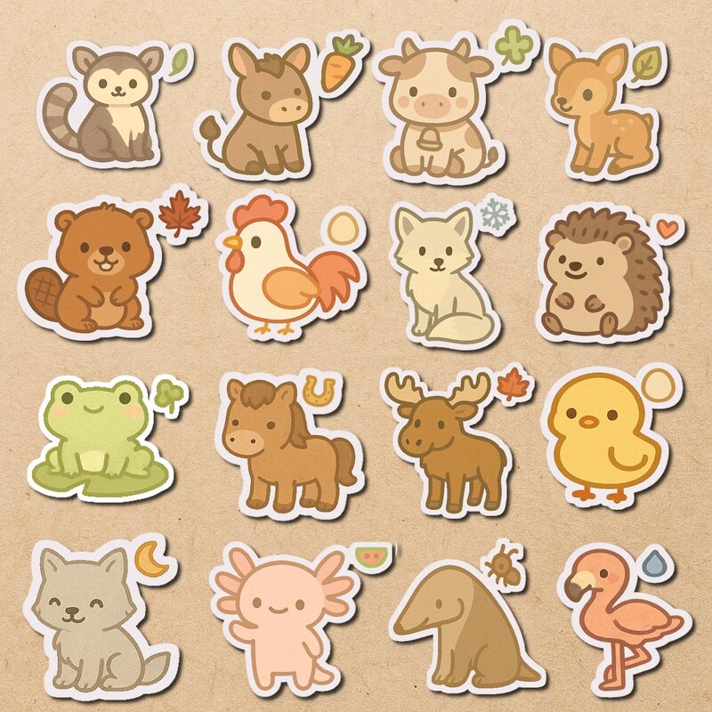 Animal Stickers - Etsy