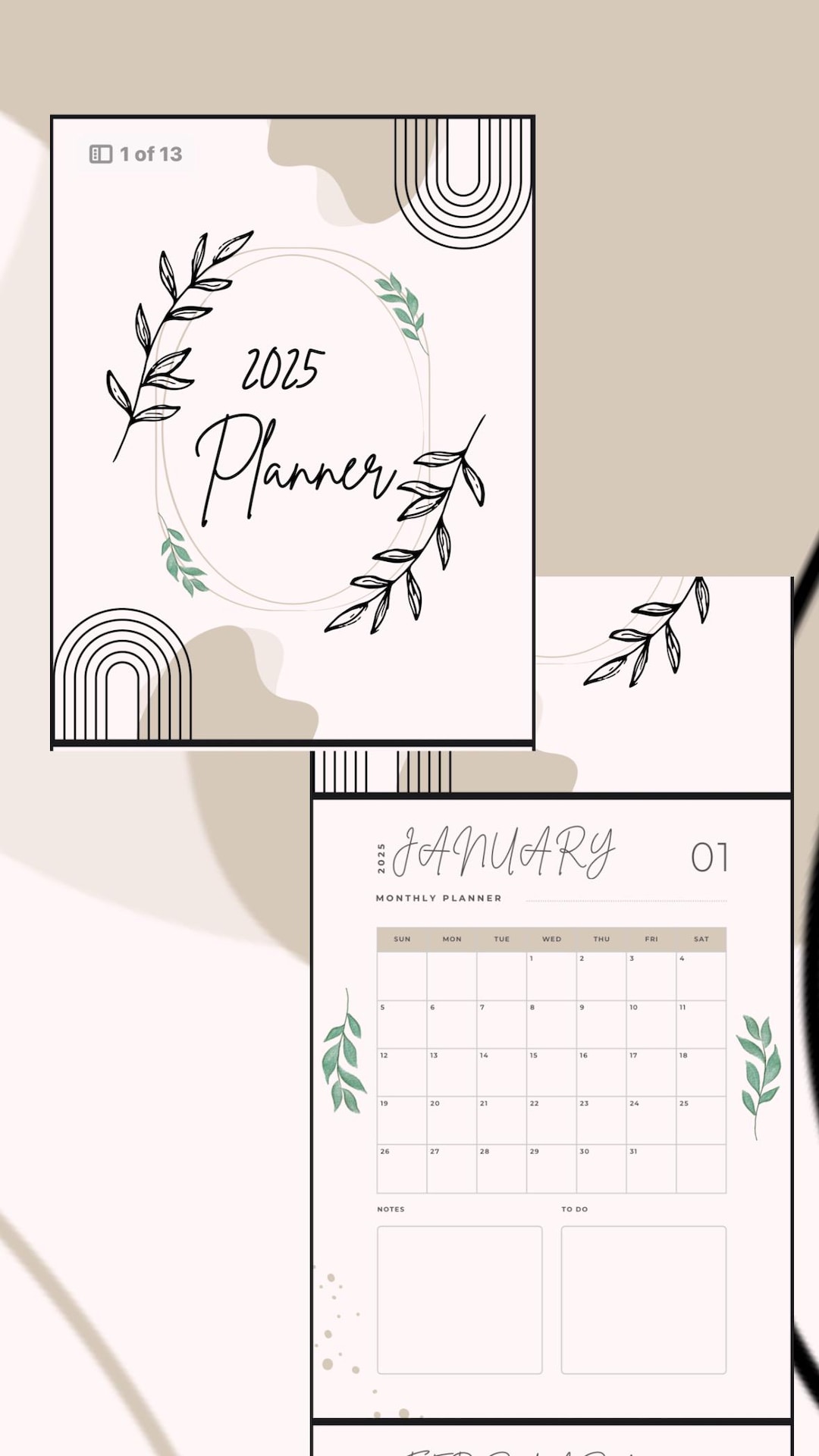 2025 Minimalist Monthly Planner | Simple Calendar Printable PDF ...