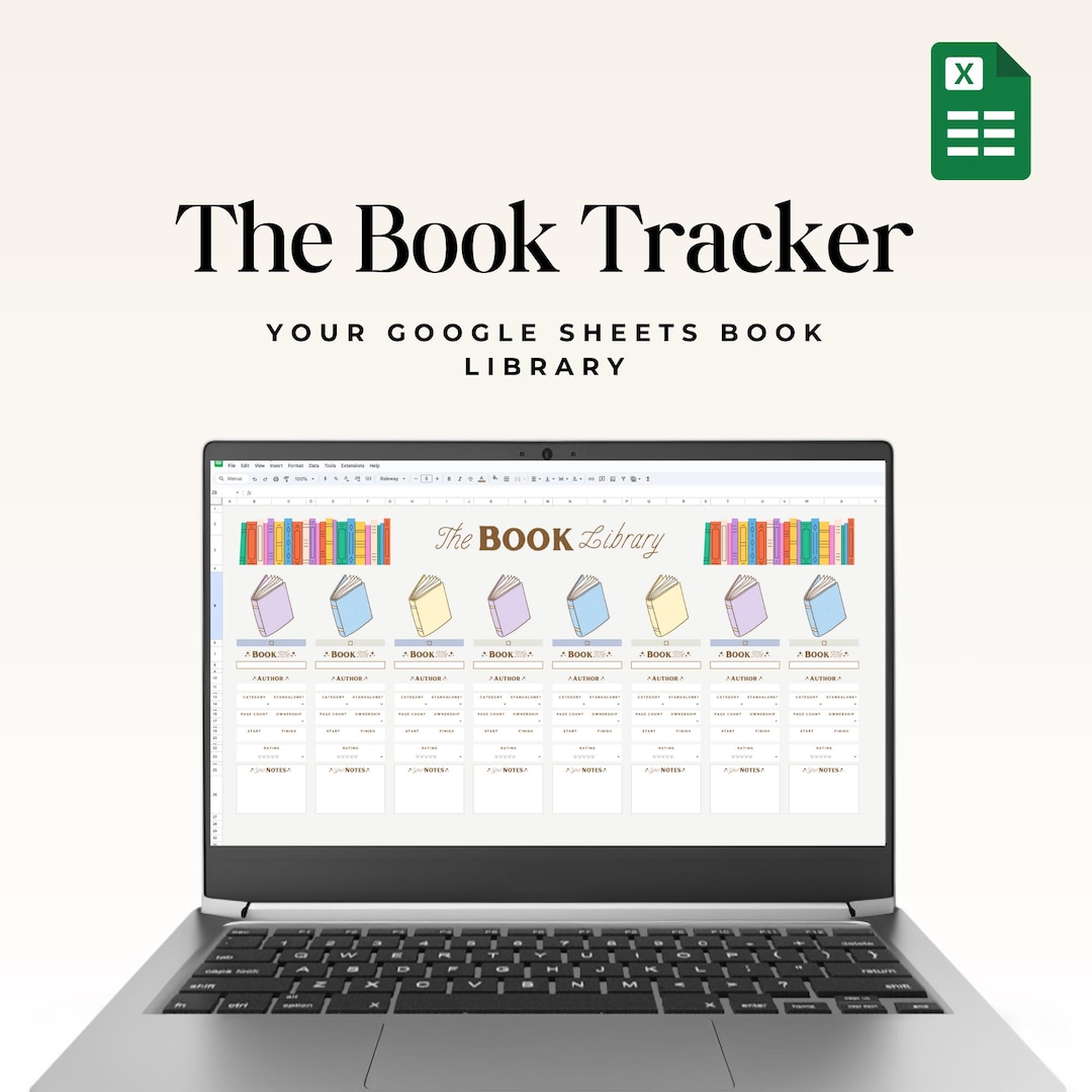 Aesthetic Book Tracker Spreadsheet | Digital Reading Log (google Sheets ...