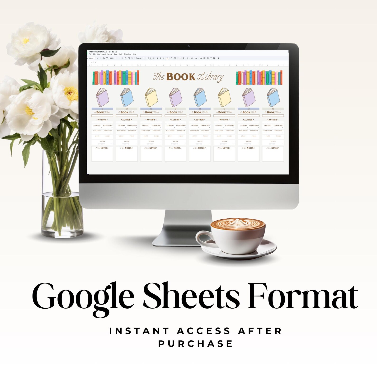 Book Tracker | Digital Reading Log, Google Sheets (one-page) - Etsy