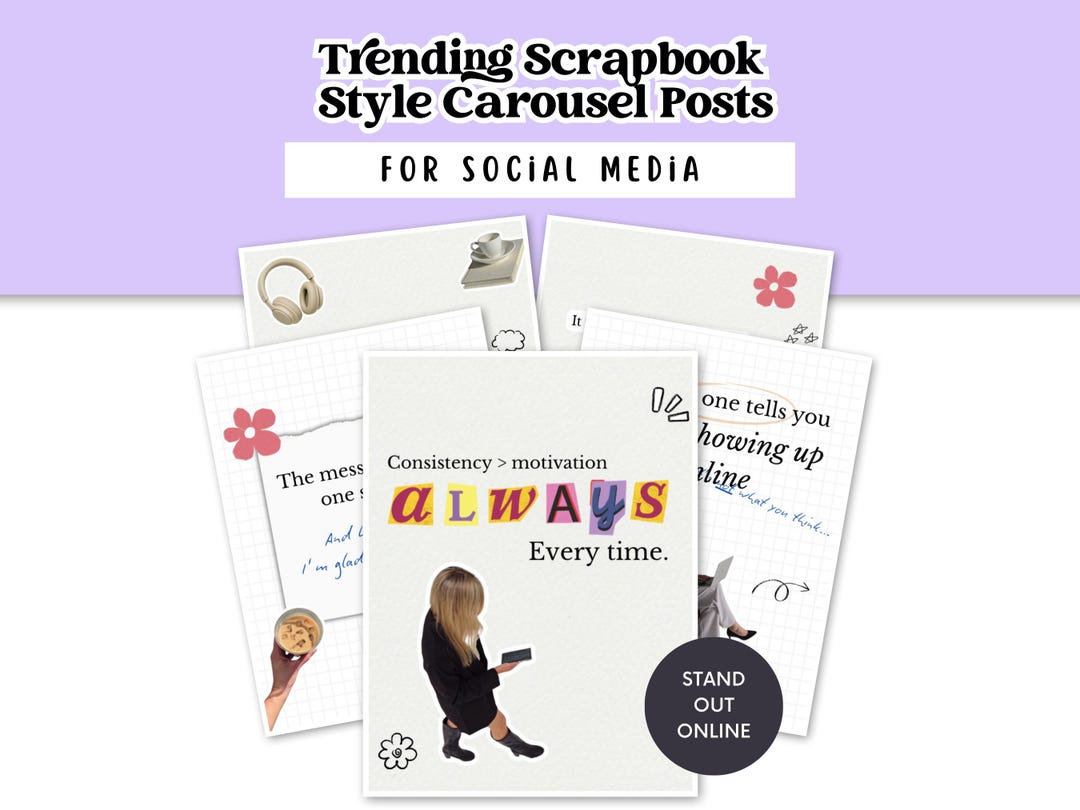 Trending Scrapbook Carousel Grid Style Templates for Personal Brands - Etsy