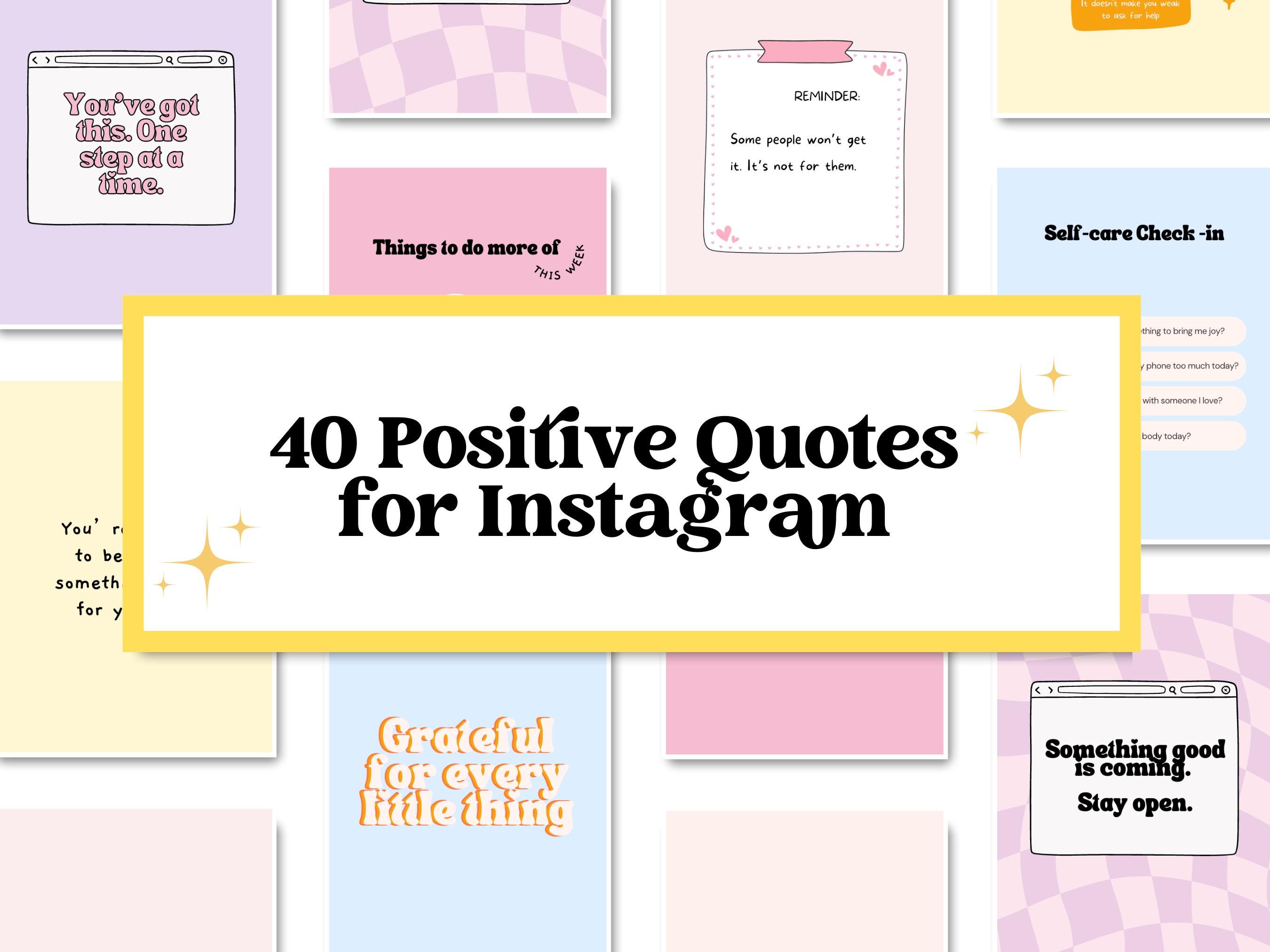 Positive Instagram Quote Templates: Pastel Social Media Content (canva ...