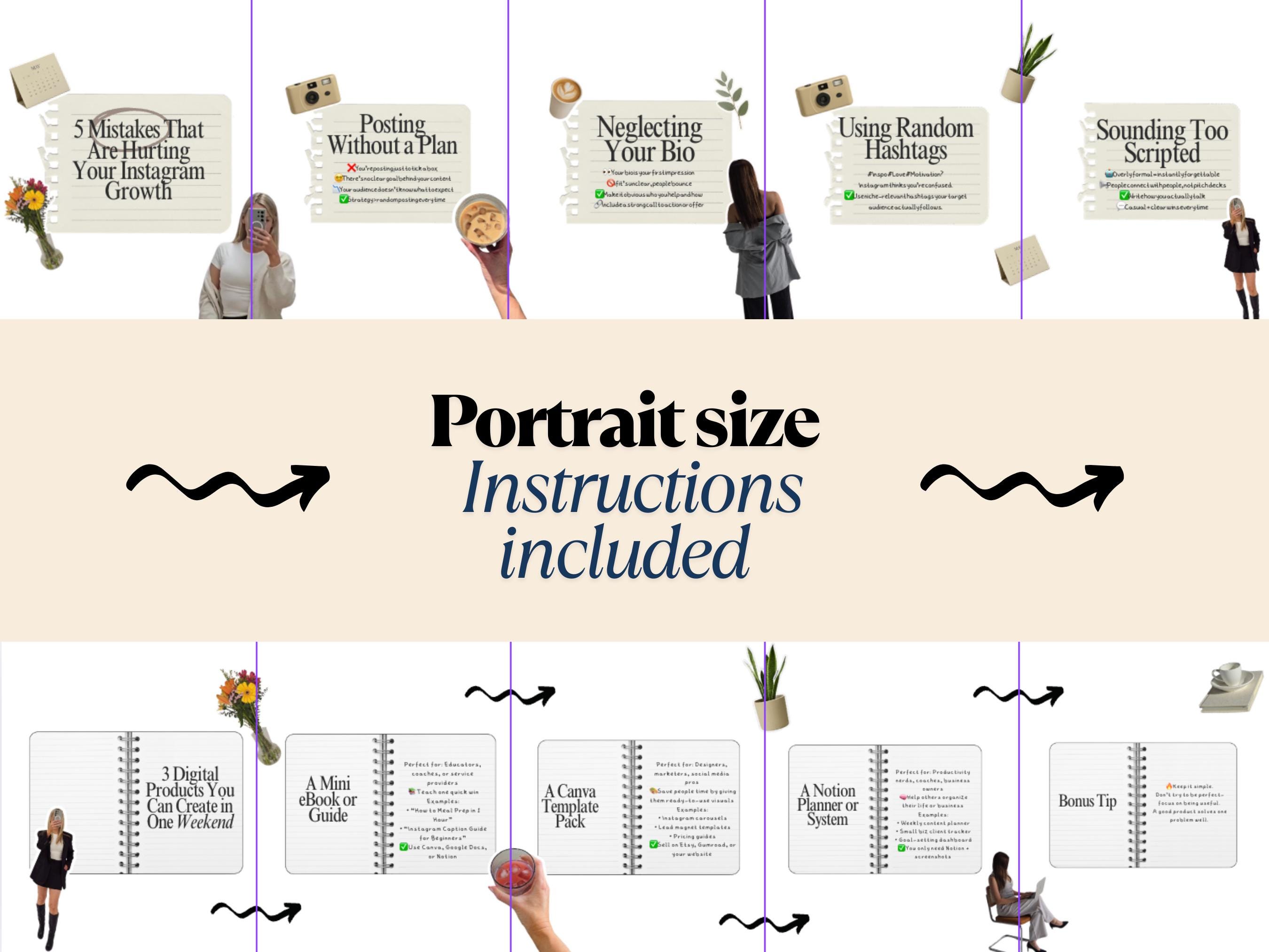 Seamless Instagram Carousel Template: Canva Social Media Kit - Etsy
