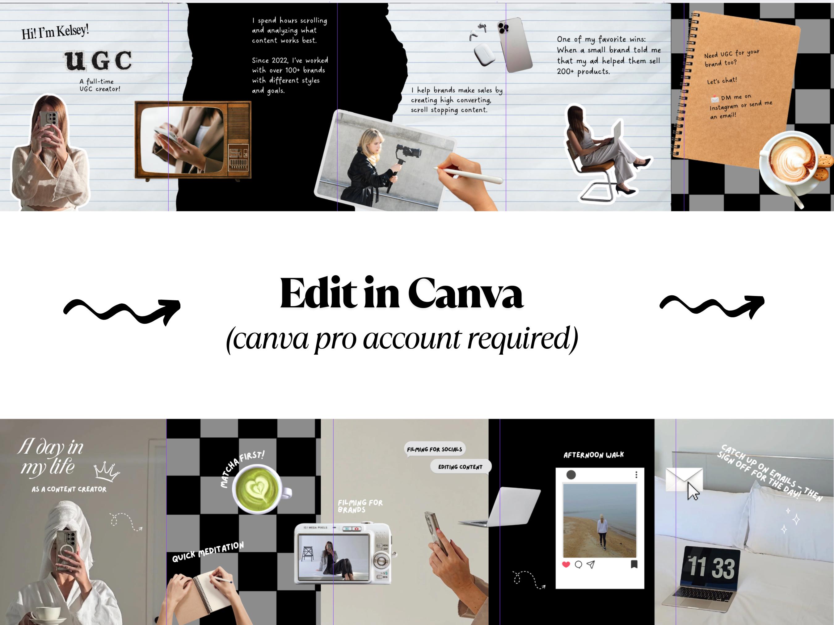 Seamless Canva Carousel Template: Instagram UGC Content Creator Kit ...