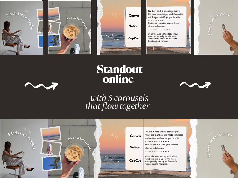 Seamless Instagram Carousel Template: Canva Content Creator Kit - Etsy
