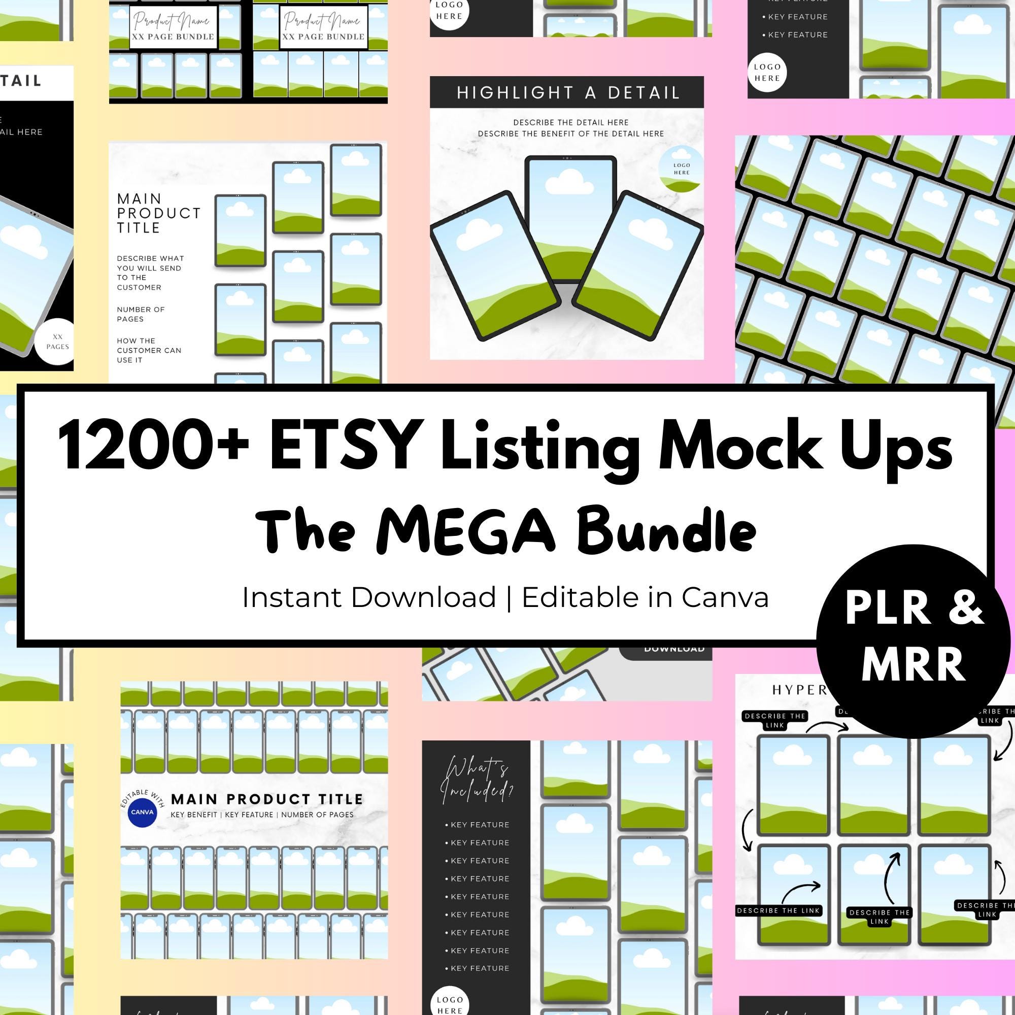 1200+ Etsy Mockup Bundle | Editable Canva Templates for Digital Product ...