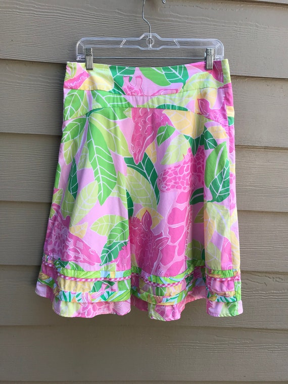 Vintage Lilly Pulitzer Giraffe Palm Tree Dress 6 - Gem