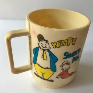 Popeye Olive Oil Wimpy Brutus Sweet-pea Plastic Kids Cup Deka 1971 - Etsy