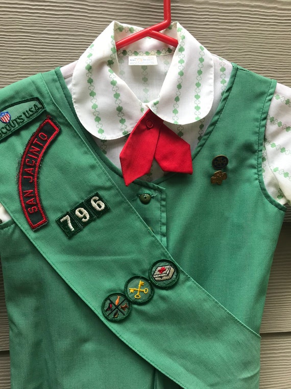 Junior Girl Scout Vintage Uniform Set San Jacinto Bad… - Gem
