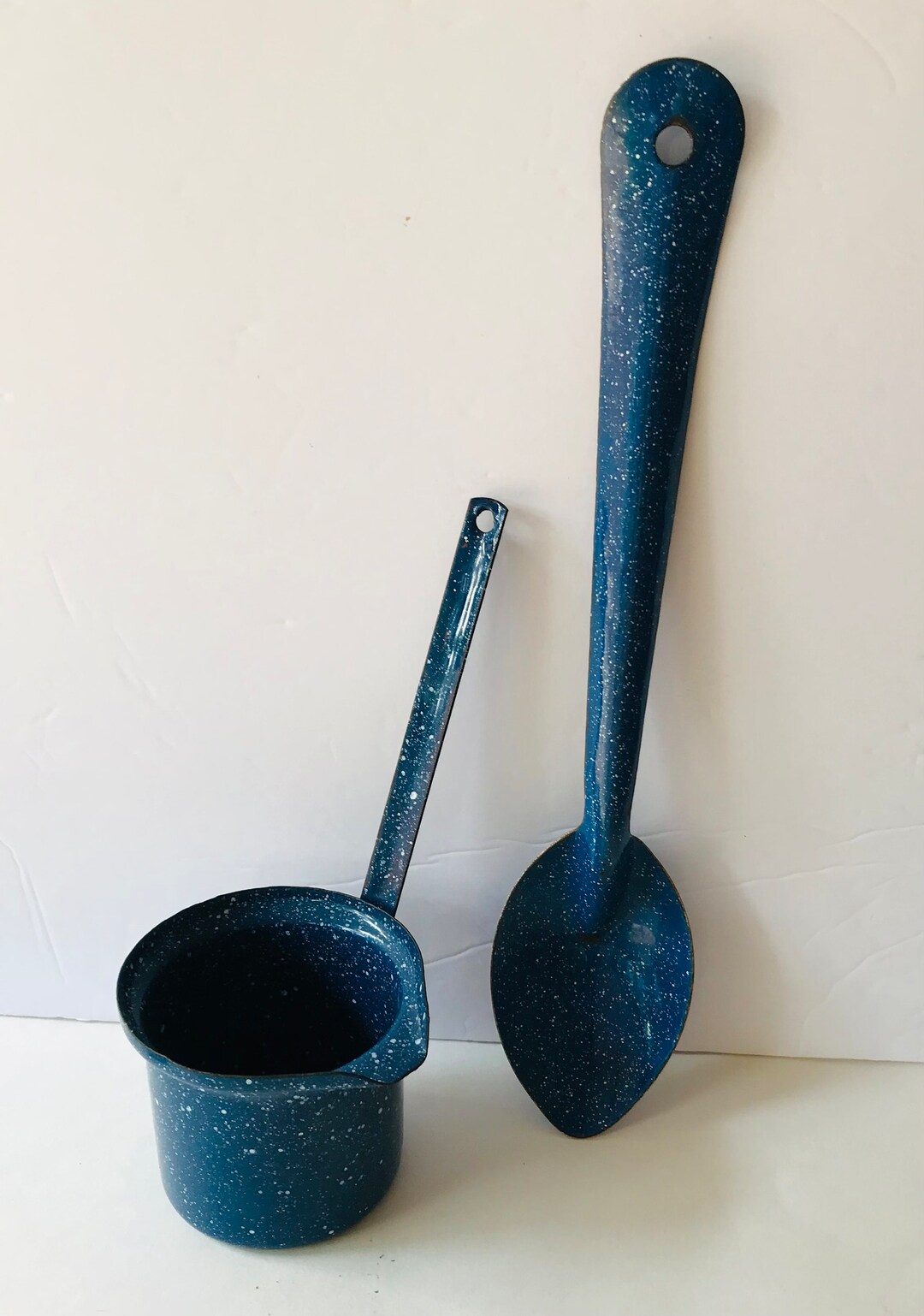 Blue Speckled Enamelware Spoon Ladle - Etsy