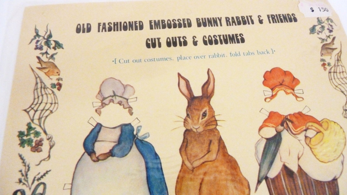 Embossed Bunny Rabbit and Friends Cut Outs and Costumes | Etsy