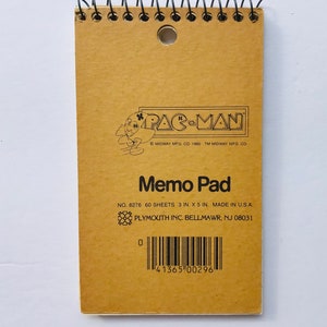 Pac-man Vintage Notepad 1980 Mini Spiral Notebook - Etsy