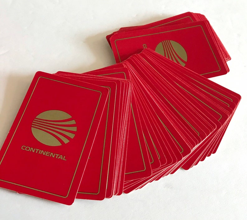 Continental Airlines Vintage Deck of Playing Cards - Etsy