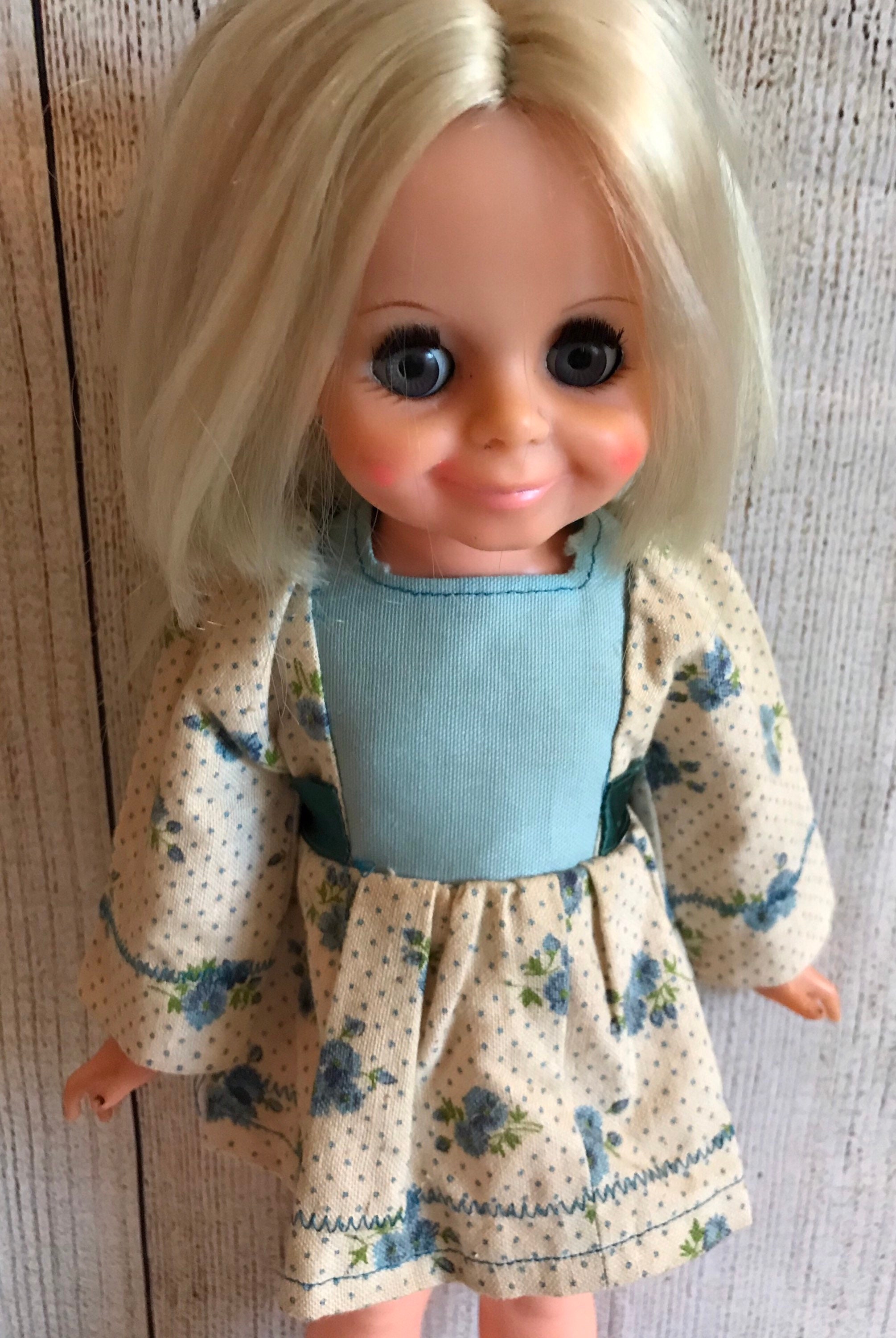 Velvet Doll Vintage Handmade Smock Dress Blue T-Strap Shoes | Etsy